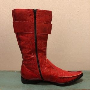 Calzatore Celini | Shoes | Red Patent Leather Pointy Toe Italian Boots ...